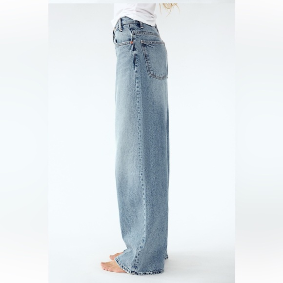 Zara | Jeans | Zara Trf High Rise Wide Leg Crossover Waistband Jeans ...
